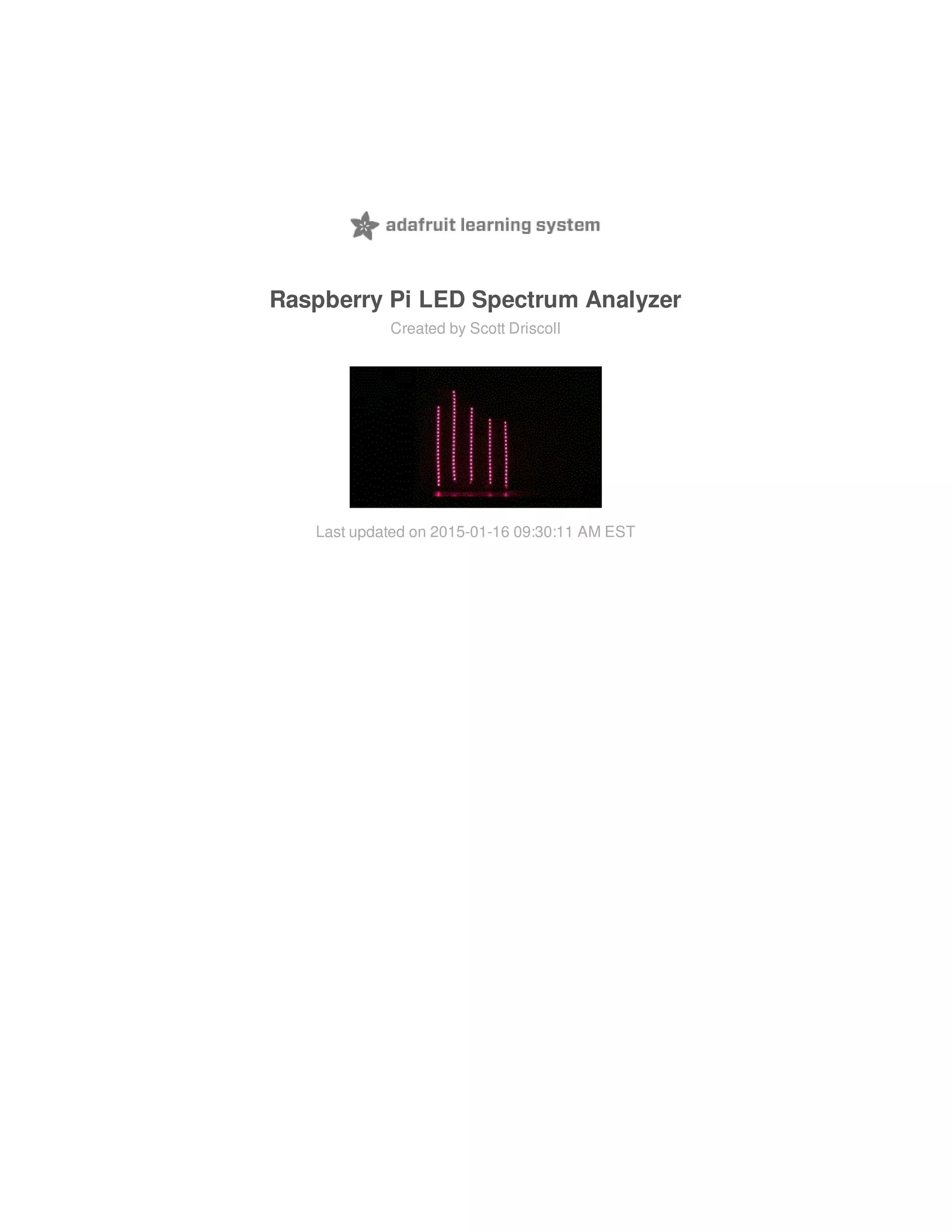 Raspberry Pi Spectrum Analyzer Display On Rgb Led Strip Pdf