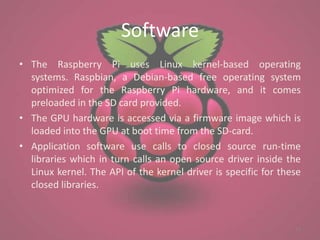 Raspberry pi | PPTX | Operating Systems | Computer Software and Applications