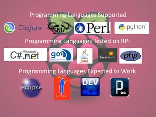 Raspberry pi | PPTX | Operating Systems | Computer Software and Applications