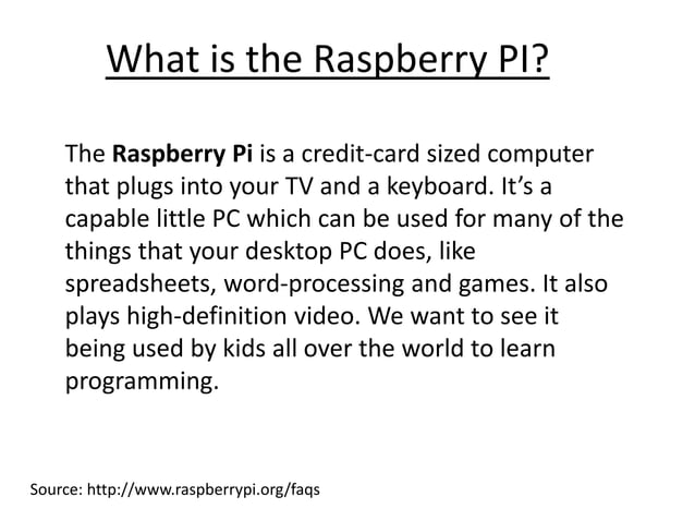 Raspberry pi seminar | PPTX