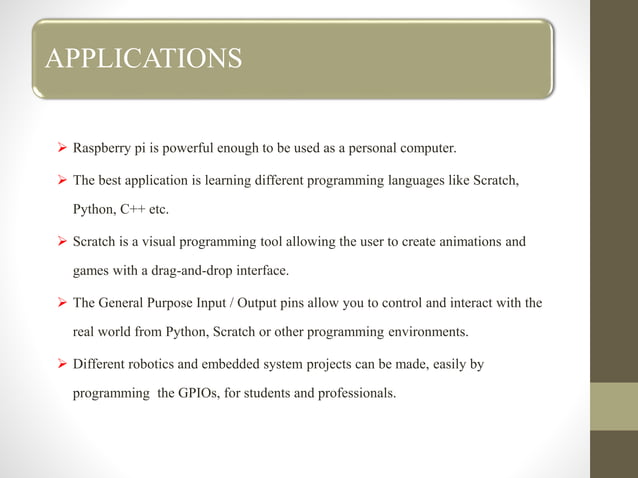 Raspberry pi | PPTX | Computer Peripherals | Computing