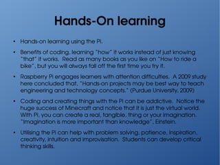 Raspberry Pi in education, resource presentation. | ODP