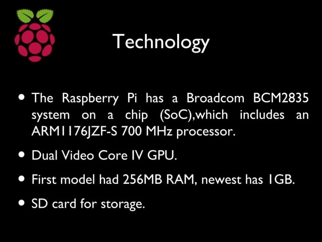 Raspberry Pi Presentation | PPT | Operating Systems | Computer Software and Applications