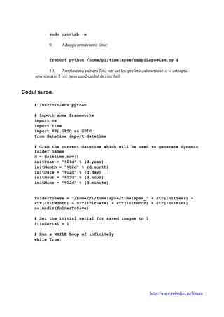 Raspberry pi timelapse | PDF