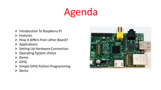 Introduction To Raspberry Pi with Simple GPIO pin Control | PPTX