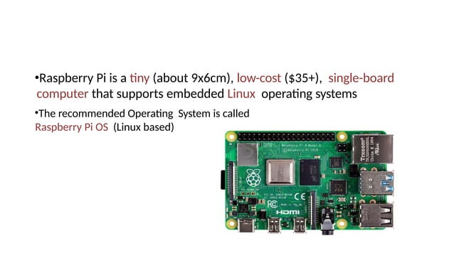 Raspberry Pi 4 Introduction using python | PPTX