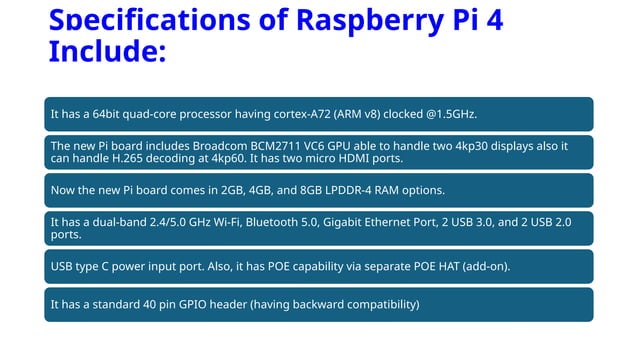 Raspberry Pi 4 Introduction using python | PPTX