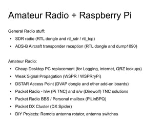 Raspberry Pi and Amateur Radio | ODP | Operating Systems | Computer Software and Applications