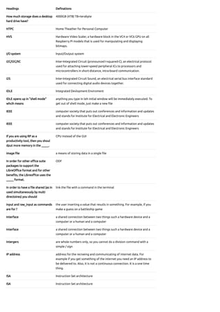 Raspberry pi glossary of terms dictionary extended | PDF