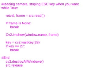 Raspberry pi performace and program by open cv | PPT
