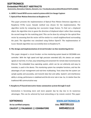 Raspberry pi based project abstracts | PDF | Computing | Technology & Computing