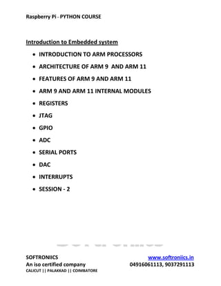Raspberry pi course syllabus | PDF