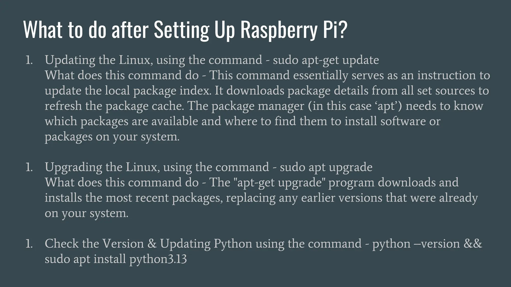 Raspberrypi And Python Workshop Day 01pptx