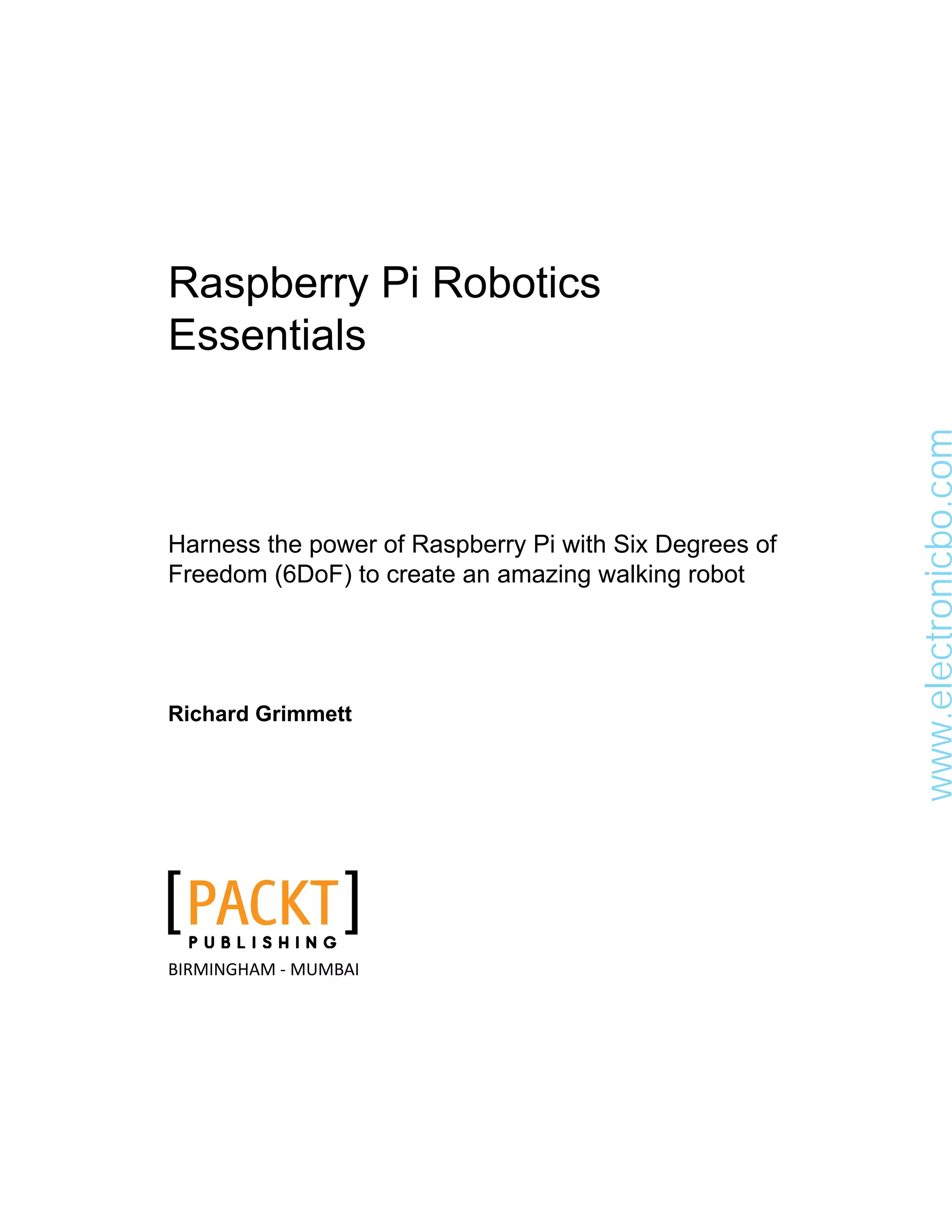 Raspberry pi: Conceptos básicos de robótica raspberry pi por richard grimmett | PDF