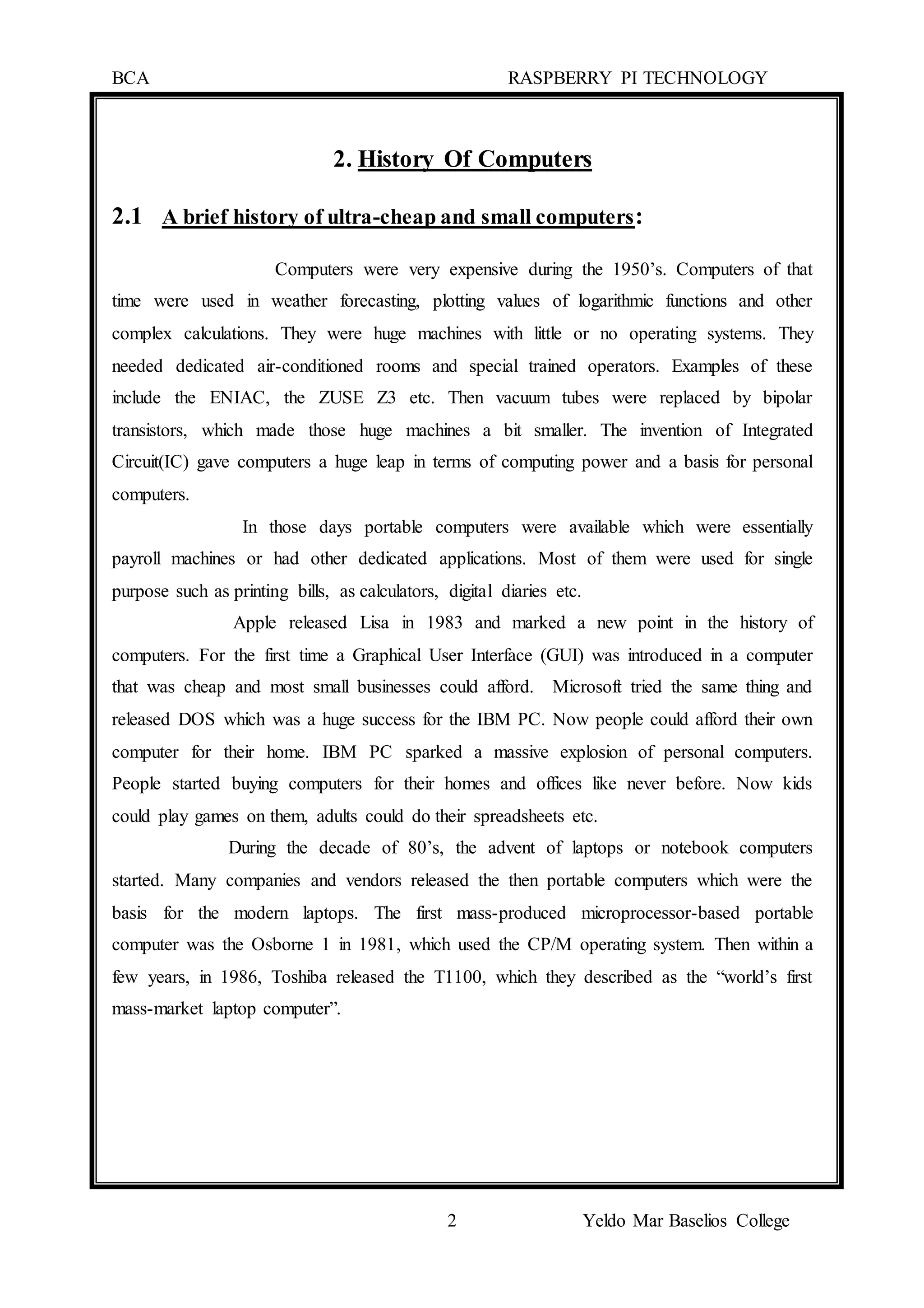 Raspberry pi technology | DOCX