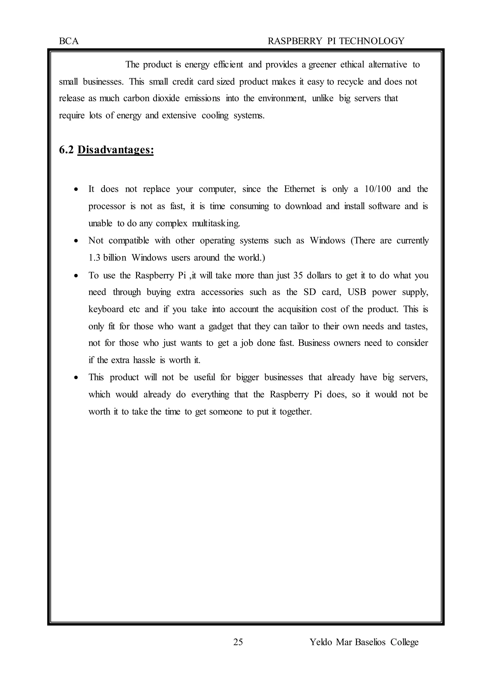 Raspberry pi technology | DOCX