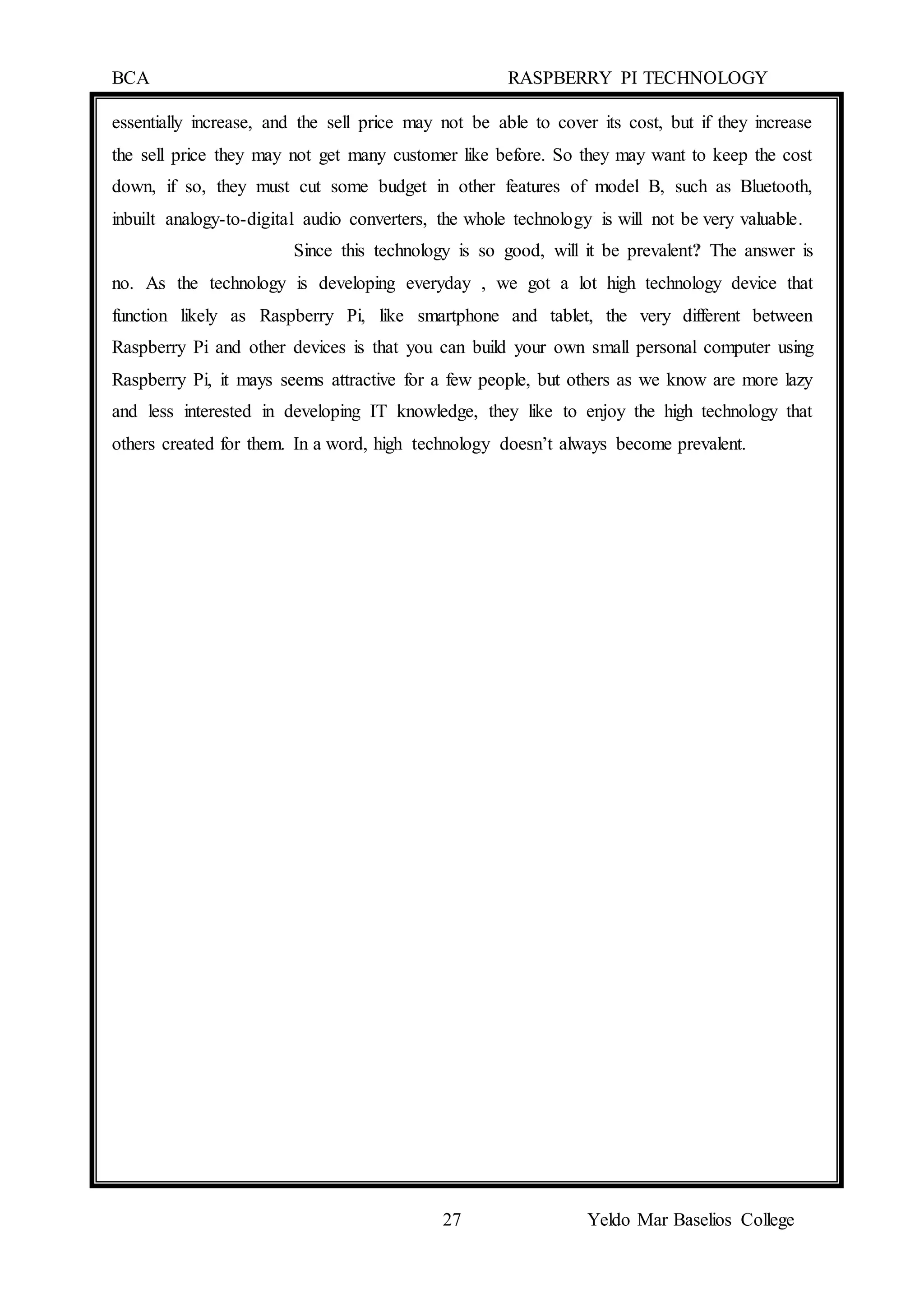 Raspberry pi technology | DOCX