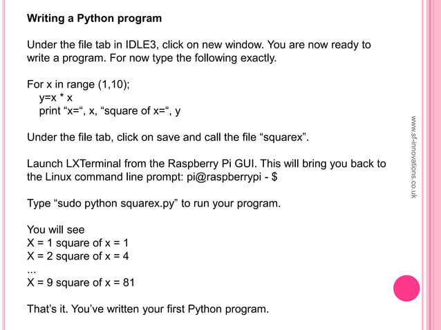 Raspberry Pi Using Python Ppt