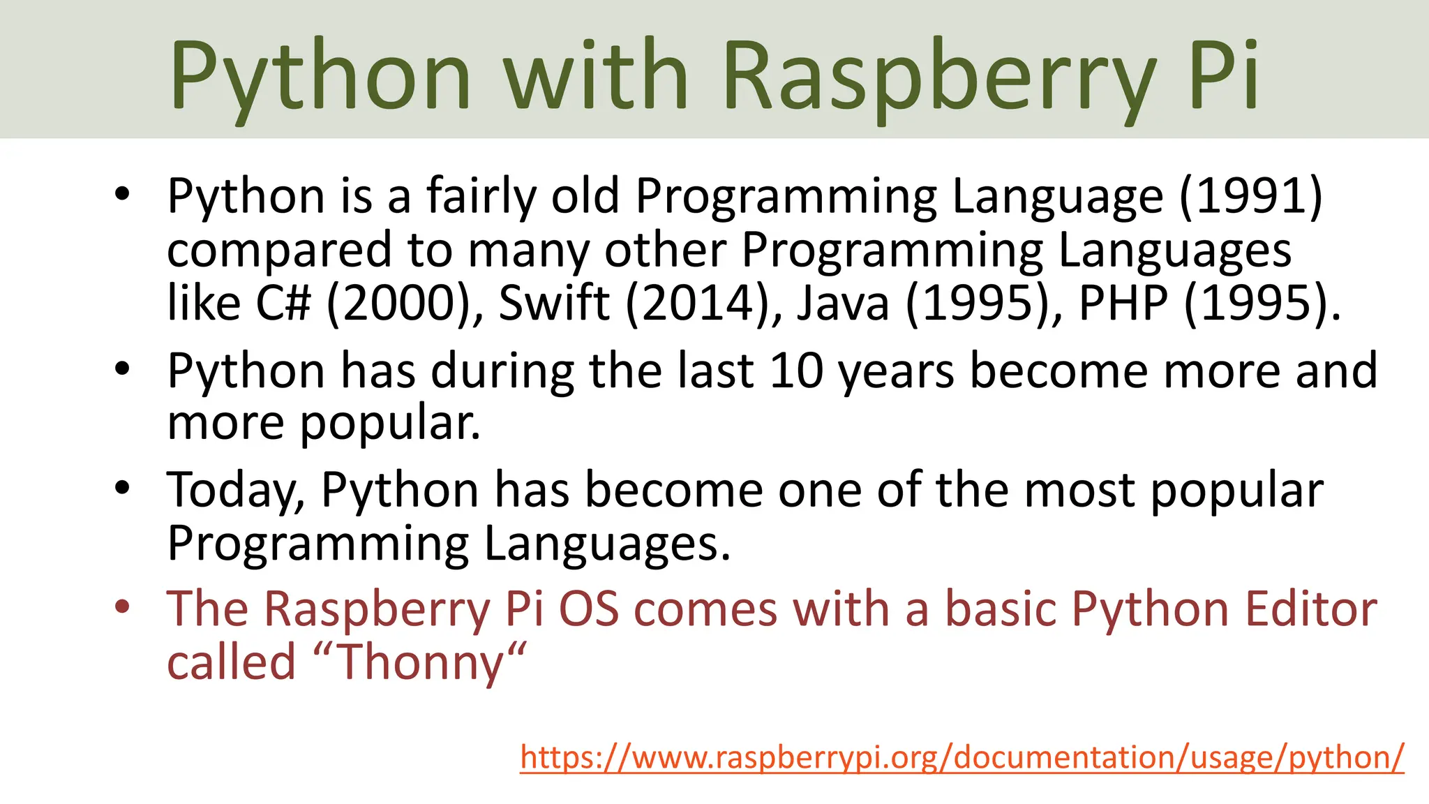Raspberry Pi with Python presentation pdf | PDF
