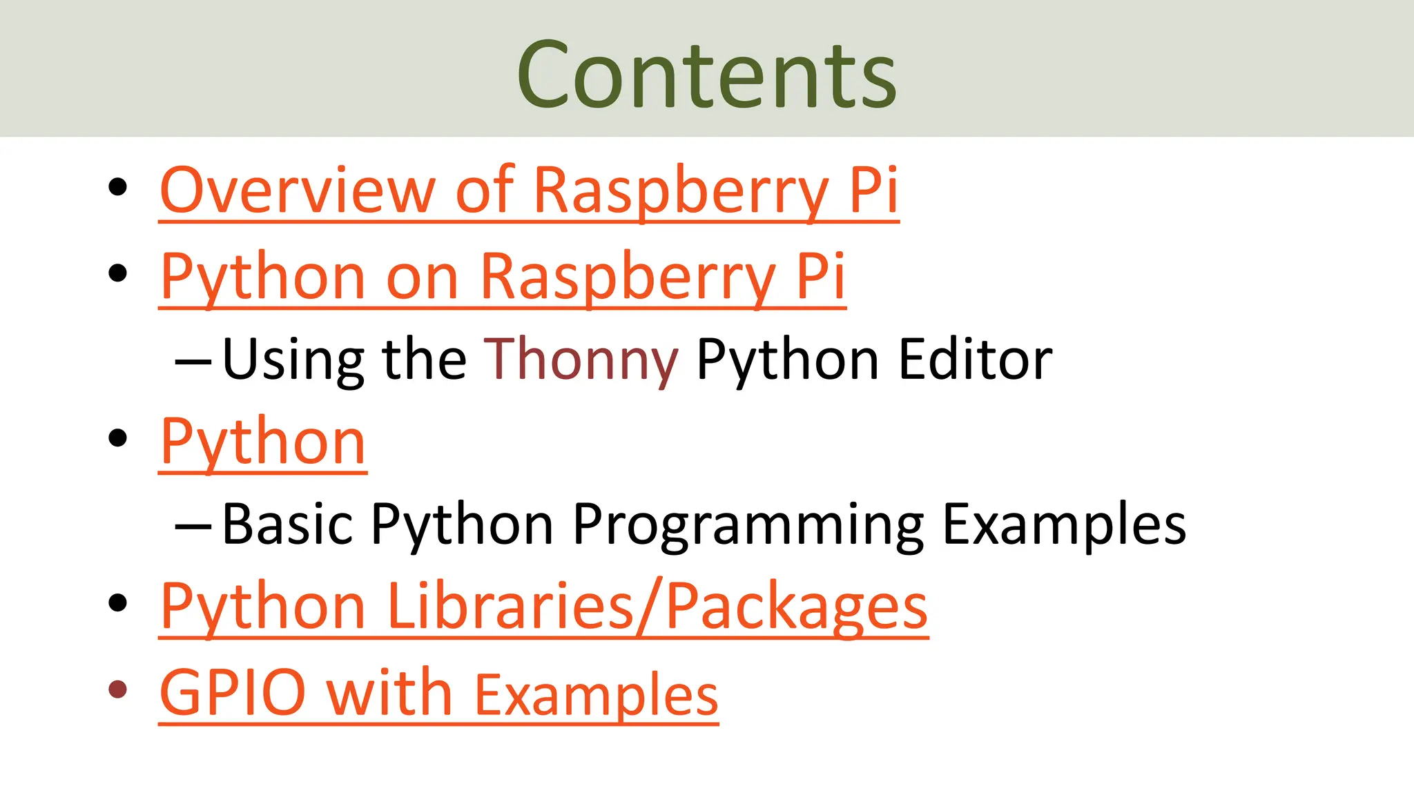 Raspberry Pi with Python presentation pdf | PDF