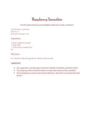 Raspberry recipes | PDF