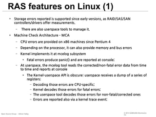 Reliability, Availability and Serviceability on Linux | PPT