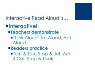 Teach Comprehension through Interactive Read Aloud | PPTX