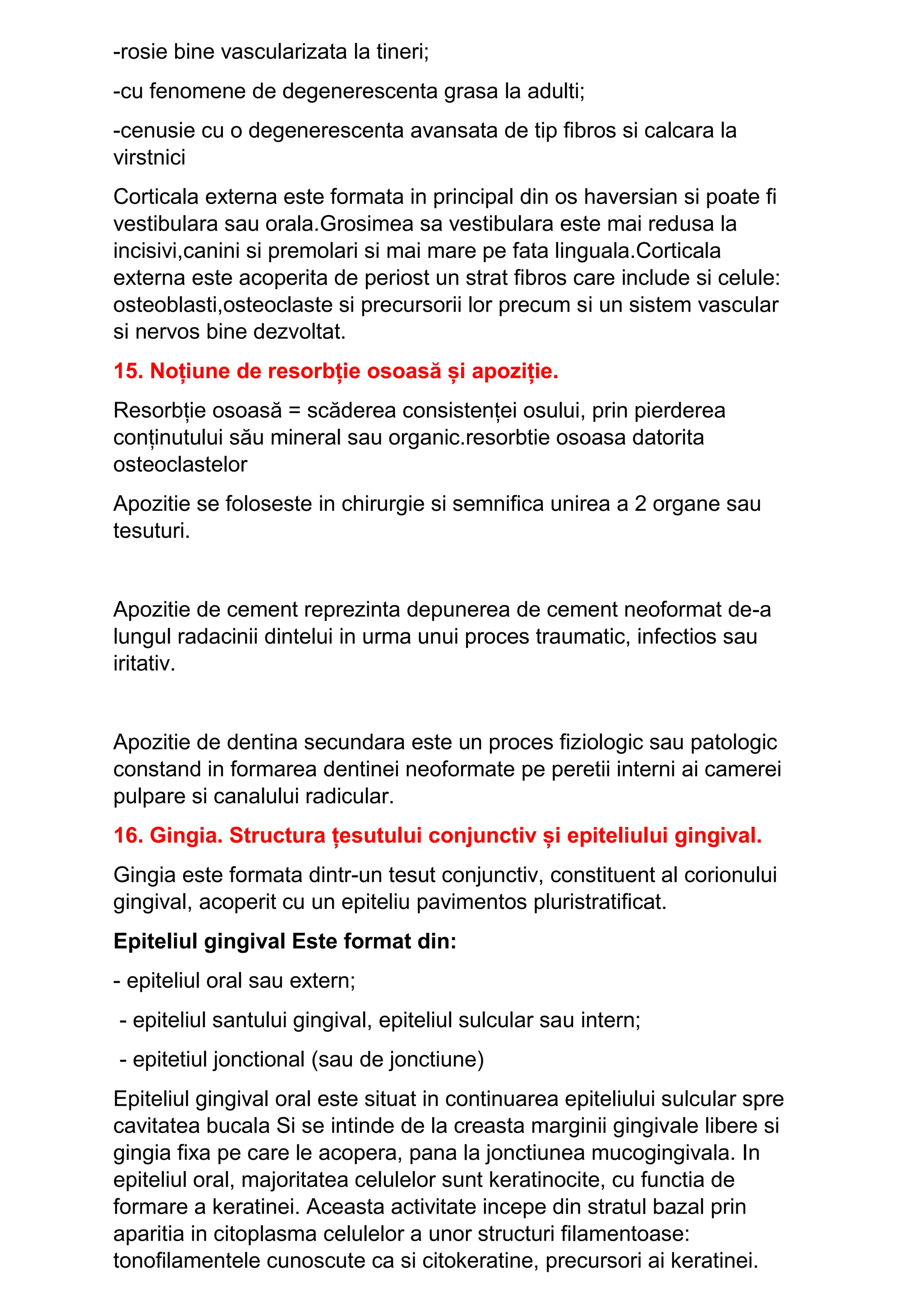 Raspuns intrebari examen.parodontologiedocx | PDF