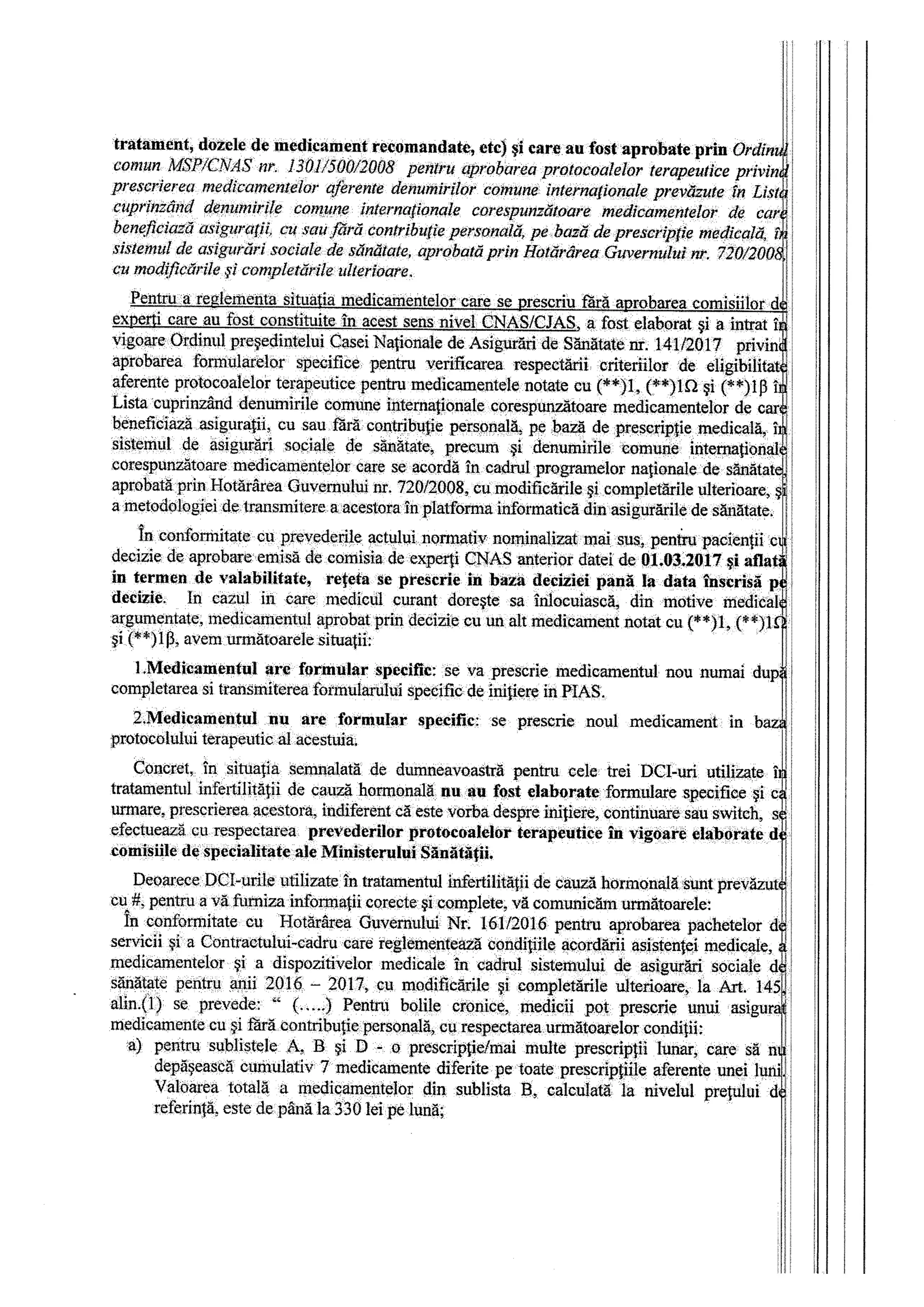 Raspuns medicamente infertilitate CNAS | PDF