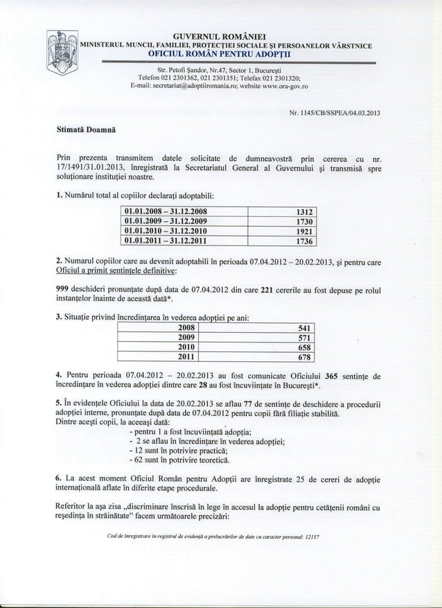 Raspuns ora informatii de interes public | PDF
