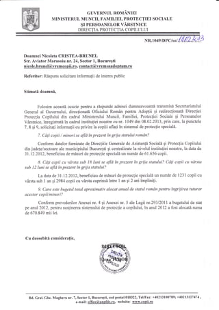 Raspuns protectia copilului informatii de interes public | PDF