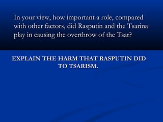 Rasputin - AS HISTORY | PPT