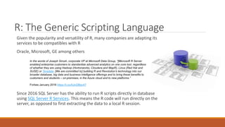 R as supporting tool for analytics and simulation | PPT