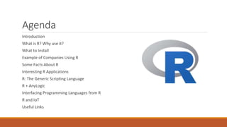 R as supporting tool for analytics and simulation | PPT