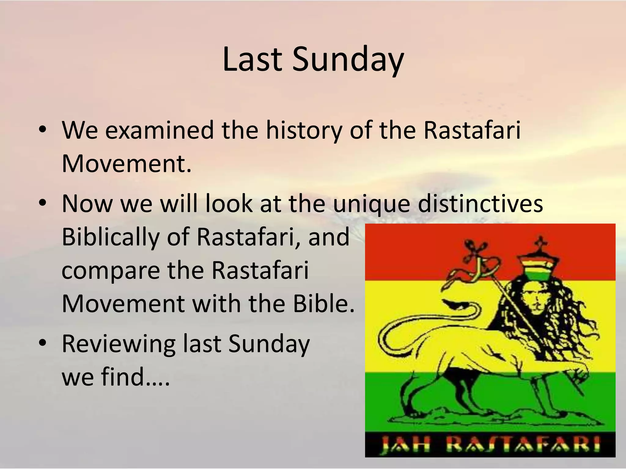 Rastafarianism, Jesus, and the Bible | PPTX