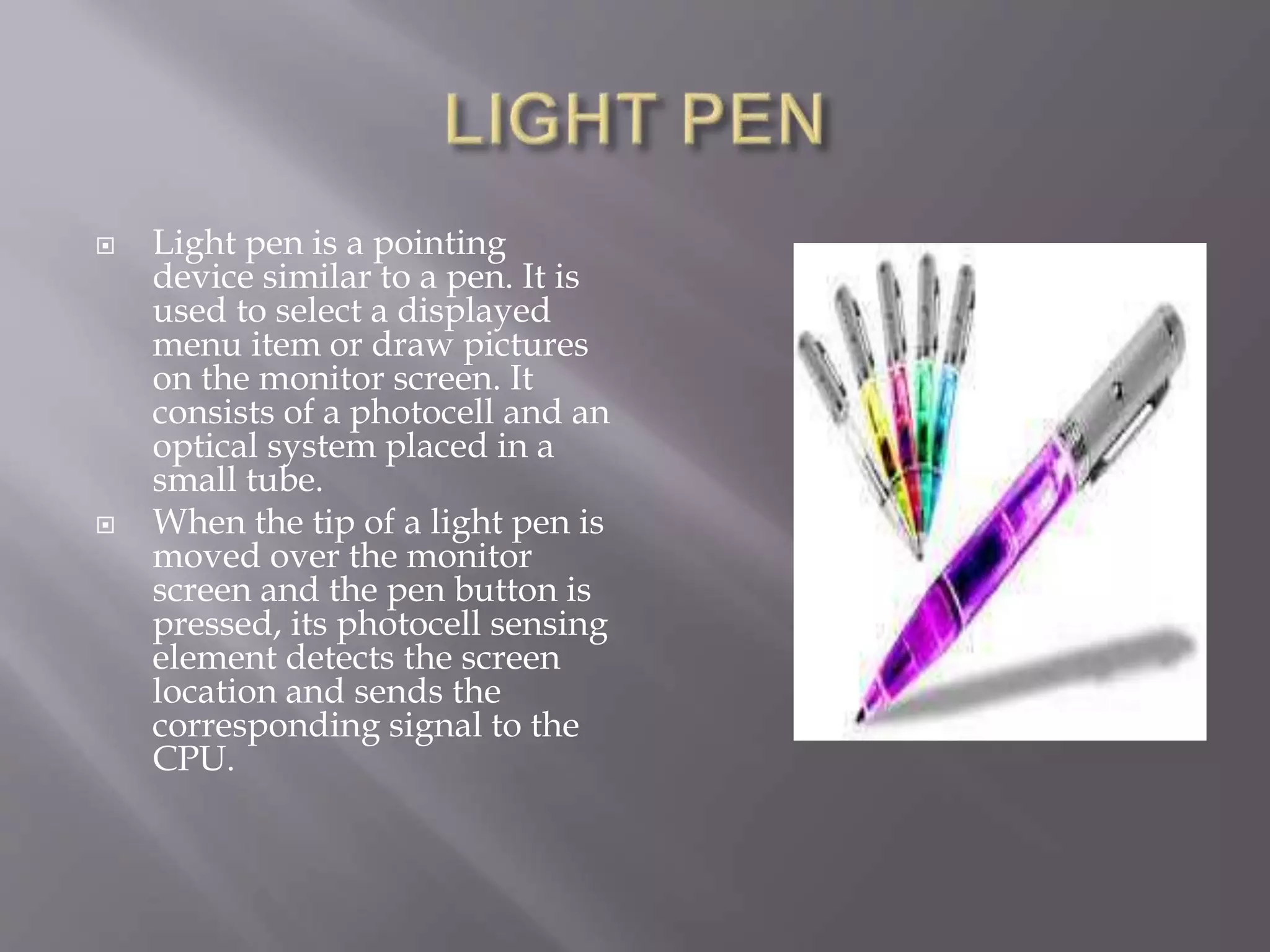 Raster and random scan display types of input devices | PPT