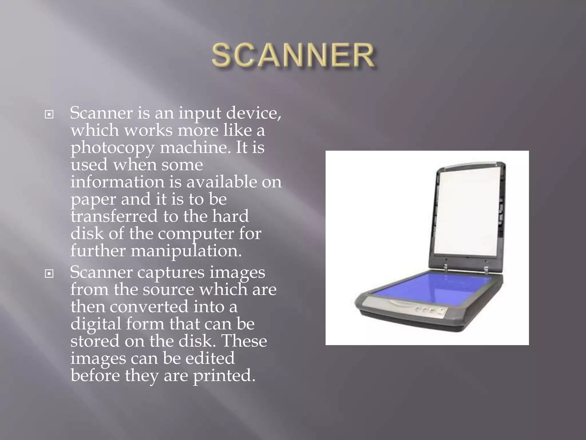 Raster and random scan display types of input devices | PPT
