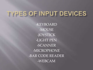 Raster and random scan display types of input devices | PPT