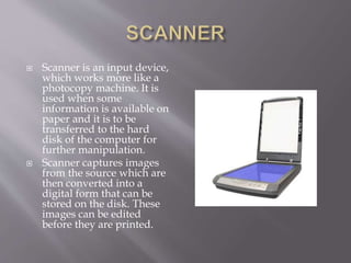 Raster and random scan display types of input devices | PPT
