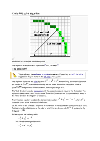 Rasterisation of a circle by the bresenham algorithm | PDF