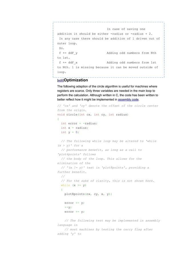 Rasterisation of a circle by the bresenham algorithm | PDF