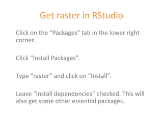 Climate data in R with the raster package | PPTX