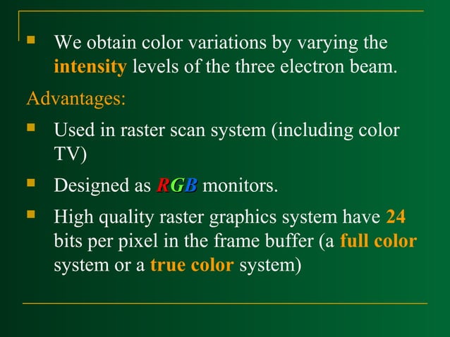 Raster Scan and Raster Scan Displays | PPT