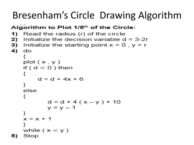 Raster Scan Graphics, Line Drawing Algorithm and Circle Drawing Algorithm | PPT