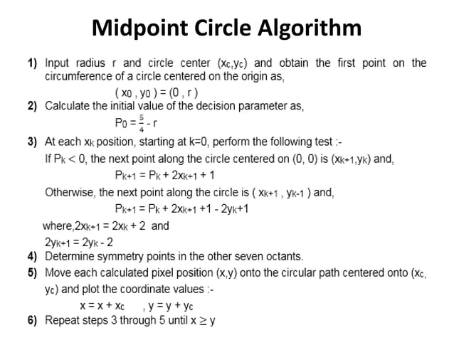 Raster Scan Graphics, Line Drawing Algorithm and Circle Drawing ...