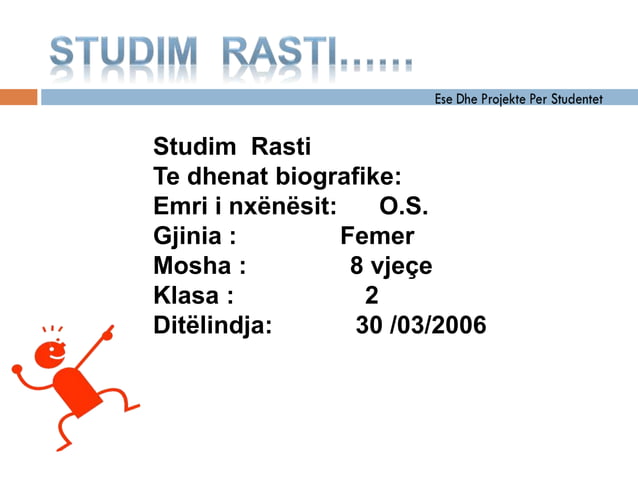 Tema : Studim Rasti nxenes ne paaftesi ne te nxene | PPTX