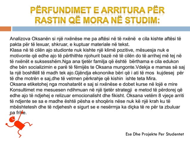 Tema : Studim Rasti nxenes ne paaftesi ne te nxene | PPTX