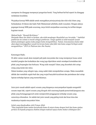 Rasuah mib assignment. essay | PDF