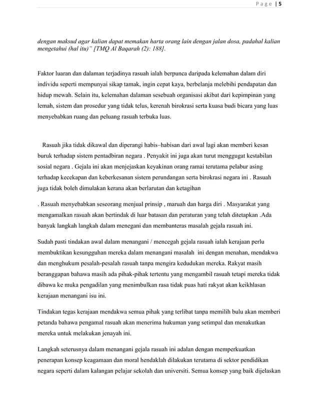 Rasuah mib assignment. essay | PDF