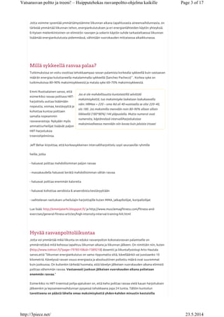 Rasvanpoltto ja treeni | PDF